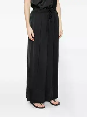 Dixie Drawstring-waist Palazzo Trousers - Black