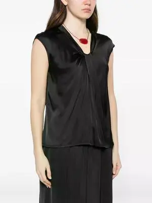 Dixie Sleeveless Twist Front Blouse - Black
