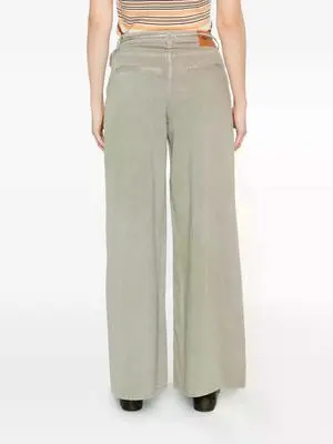 Dixie Flower Detail Wide Leg Cotton Jeans