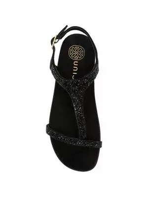 Unisa Embellished Leather Sandals With Buckle Fastening