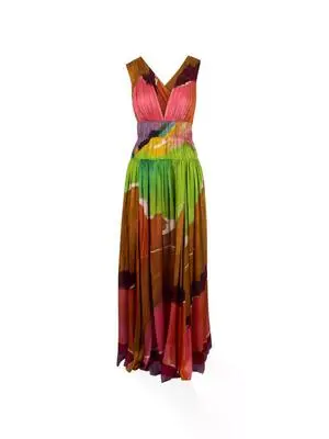 Ulla Johnson Boheme Print Maxi Dress - Orange