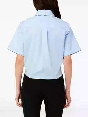 Liu Jo Short Sleeve Poplin Knot Shirt - Blue