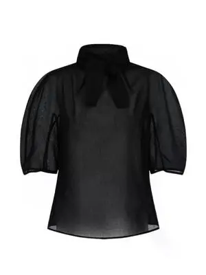 AMOMENTO Knotted Collar Top