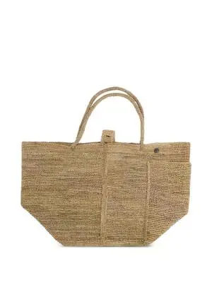 MERCIEL Raffia Appliqué Shoulder Bag