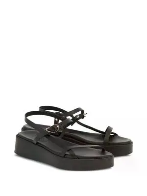 ANCIENT GREEK SANDALS Politia Leather Sandals - Black