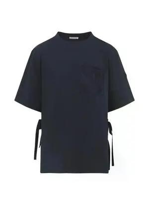 Moncler Appliquéd Tie-side T-shirt - Blue