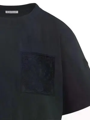 Moncler Appliquéd Tie-side T-shirt - Blue