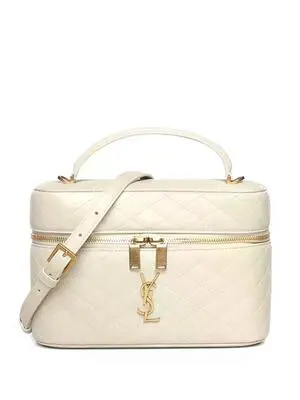 Saint Laurent Large Gaby Quilted Leather Vanity Bag - Neutrals