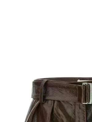 Magda Butrym Belted Leather Shorts