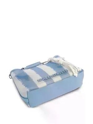 Karl Lagerfeld Small Ikon Striped Tote Bag - Blue