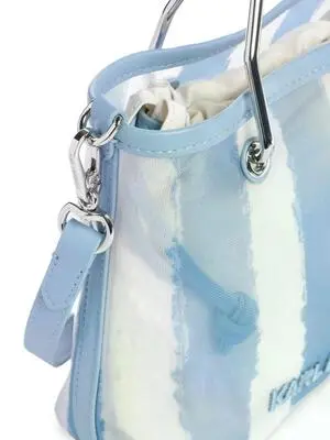 Karl Lagerfeld Small Ikon Striped Tote Bag - Blue