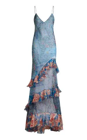 Etro Ruffled Silk Maxi Dress - Multi