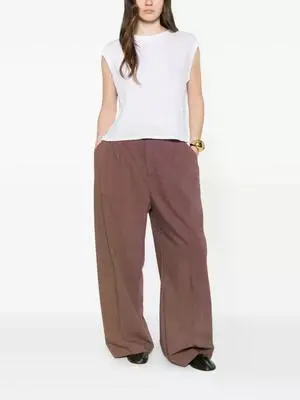THESTROY Pleated Straight Leg Trousers