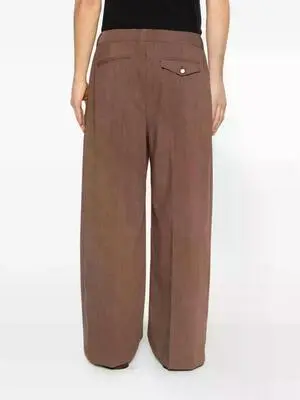THESTROY Pleated Straight Leg Trousers