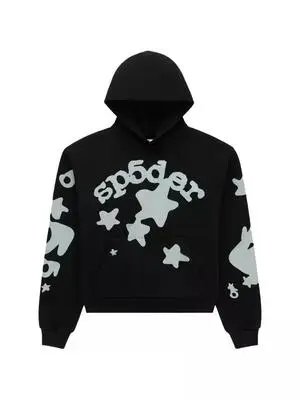SP5DER Reflective-detail Hoodie - Black