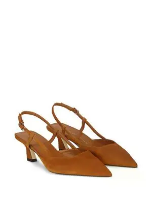 STUART WEITZMAN Suede Slingback Pumps - Neutrals