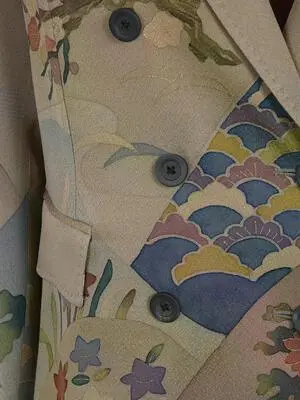 IBRIGU Floral-print Double-breasted Blazer
