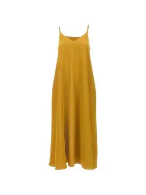 Marella Midi V-neck Dress - Yellow