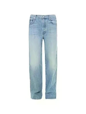 MOTHER Buttoned Embroidered Jeans - Blue