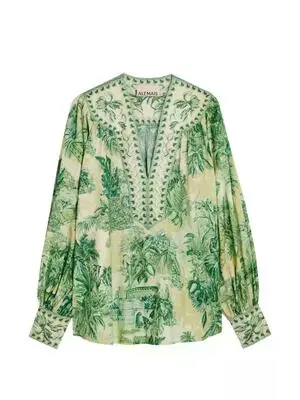 ALEMAIS Floral Print V-neck Top