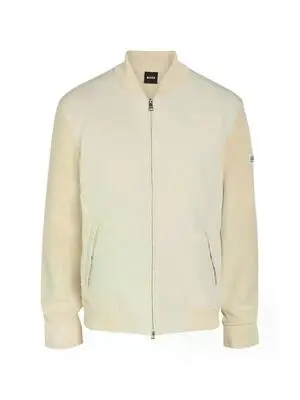 BOSS Knitted-sleeve Bomber Jacket