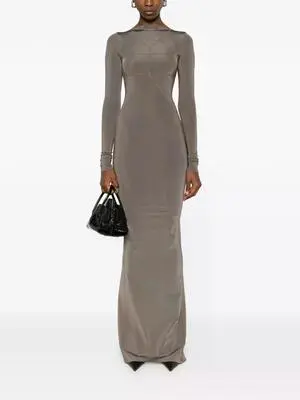 Rick Owens Temple Long-sleeve Maxi Dress - Grey