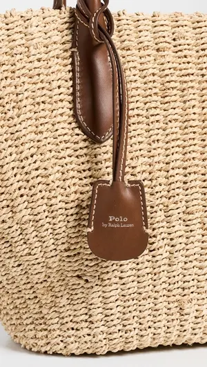 Polo Ralph Lauren Raffia Basket Tote - Natural/cuoio