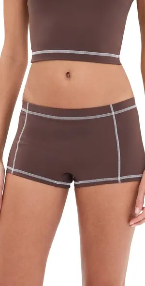Staud Wake Boyshort Bikini Bottom - Java
