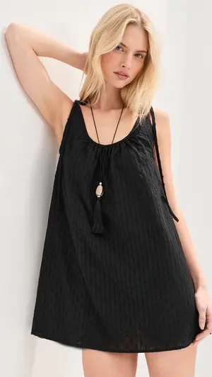 LE BOP Skylar Eyelet Mini Dress - Black