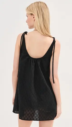 LE BOP Skylar Eyelet Mini Dress - Black