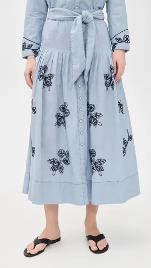 The Great. X Stetson Embroidered Highland Skirt