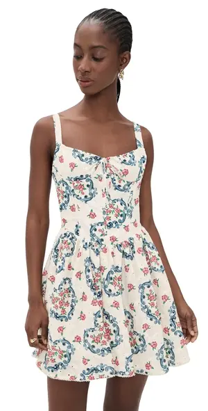 Agua Bendita Spring Underwire Eyelet Mini Dress