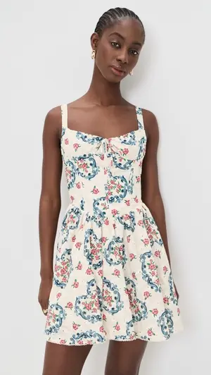 Agua Bendita Spring Underwire Eyelet Mini Dress