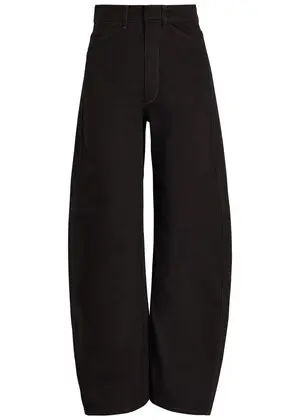 LEMAIRE High-rise Barrel-leg Denim Jeans - Black