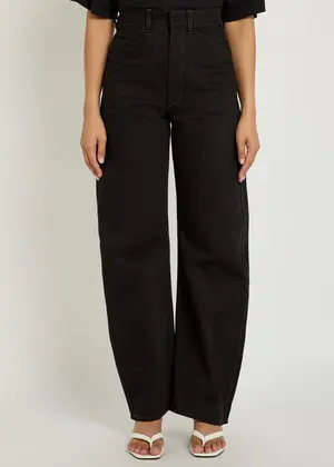 LEMAIRE High-rise Barrel-leg Denim Jeans - Black