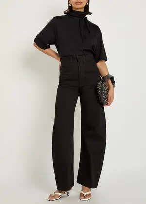 LEMAIRE High-rise Barrel-leg Denim Jeans - Black