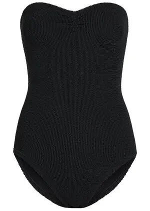 Hunza G Brooke Strapless Crinkle Swimsuit - Black