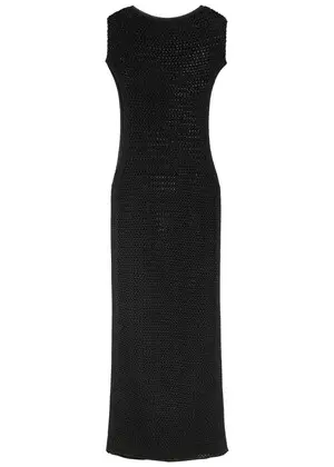 DELOS Lyra Open-knit Maxi Dress - Black
