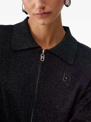 Liu Jo Lurex Zip-up Collared Sweater