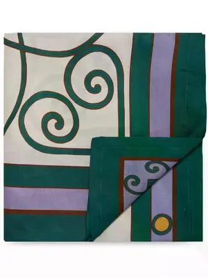 La DoubleJ Graphic-print Linen Table Cloth - Multicolour