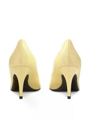 SERGIO ROSSI Pointed Leather Pumps - Yellow