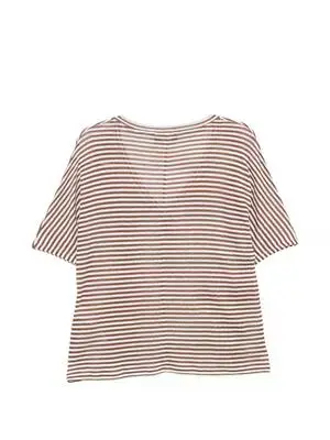 Peuterey Striped V-neck T-shirt - Brown