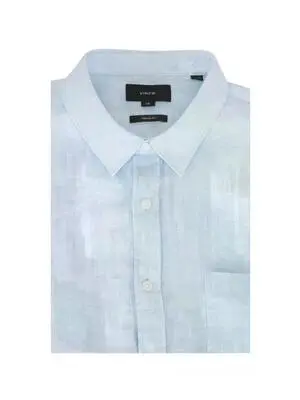 Vince Chest-pocket Linen Shirt - Blue