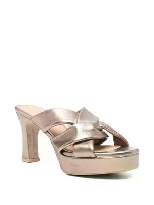 Unisa Ocan Woven Platform Sandals - Brown