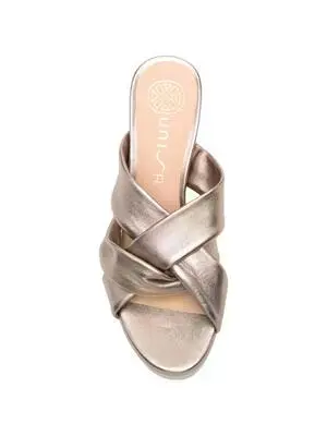 Unisa Ocan Woven Platform Sandals - Brown