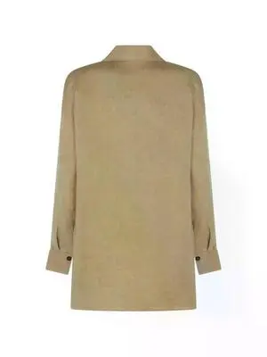 Antonelli Firenze Fringed Button Down Shirt - Neutrals
