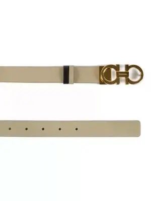 FERRAGAMO Logo Buckle Belt - Neutrals