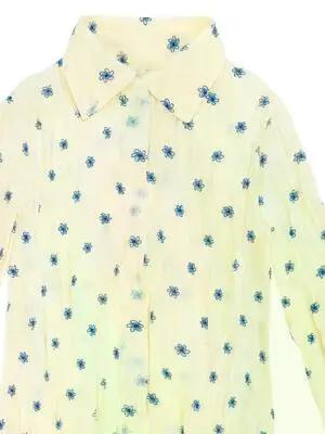 GONGDID DESIGN Floral Pleated Shirt-dress