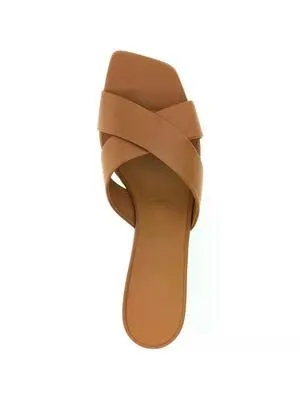 Vicini Crossed Bands Square Toe Mules
