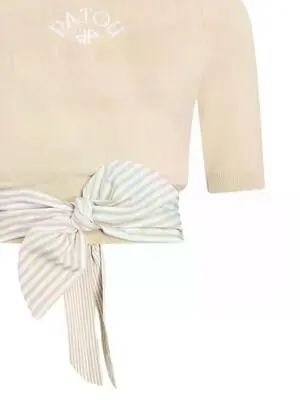 PATOU Short-sleeved T-shirt With Bow Detail - Neutrals